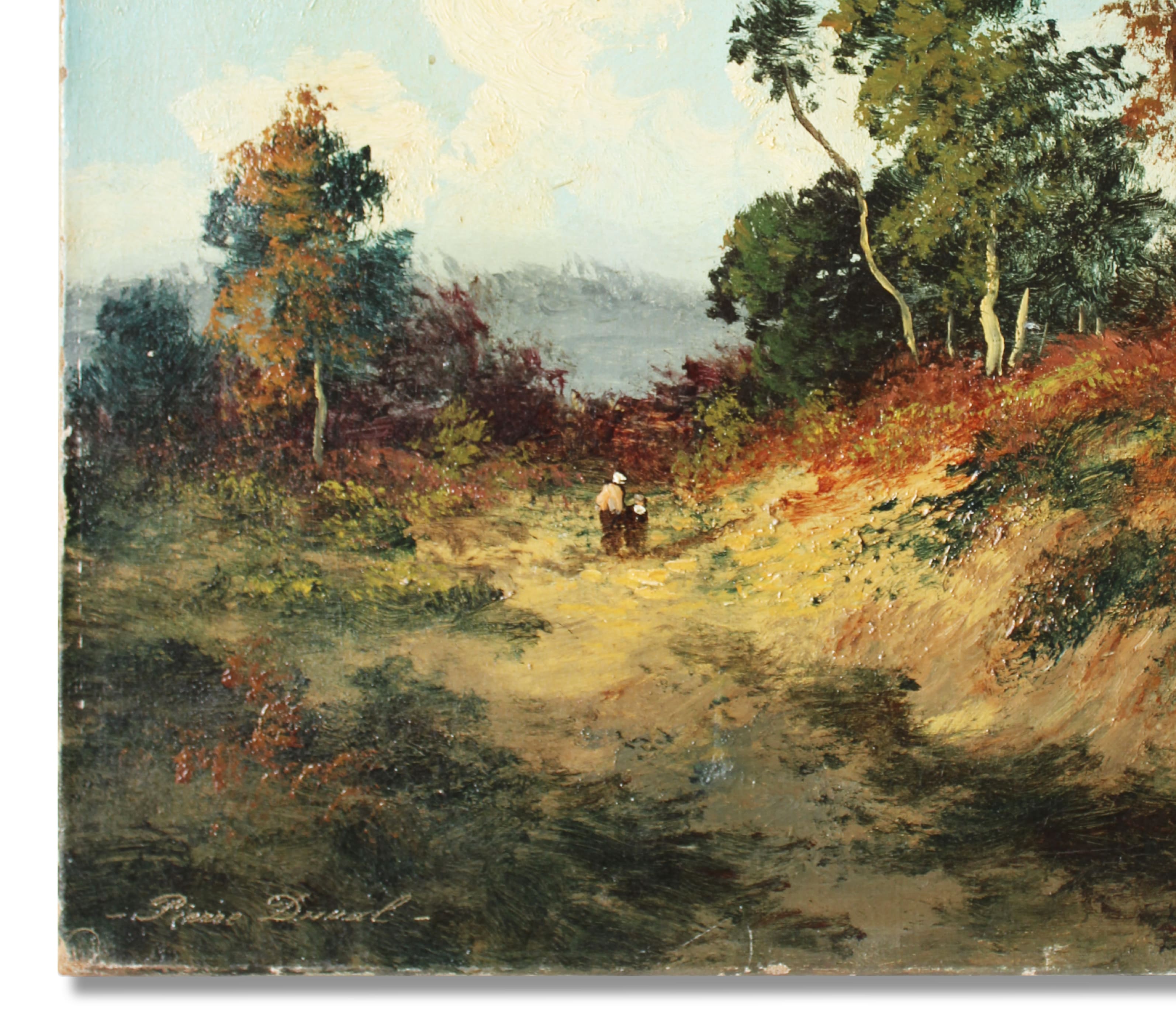 Pierre Duval antique oil painting La Promenade