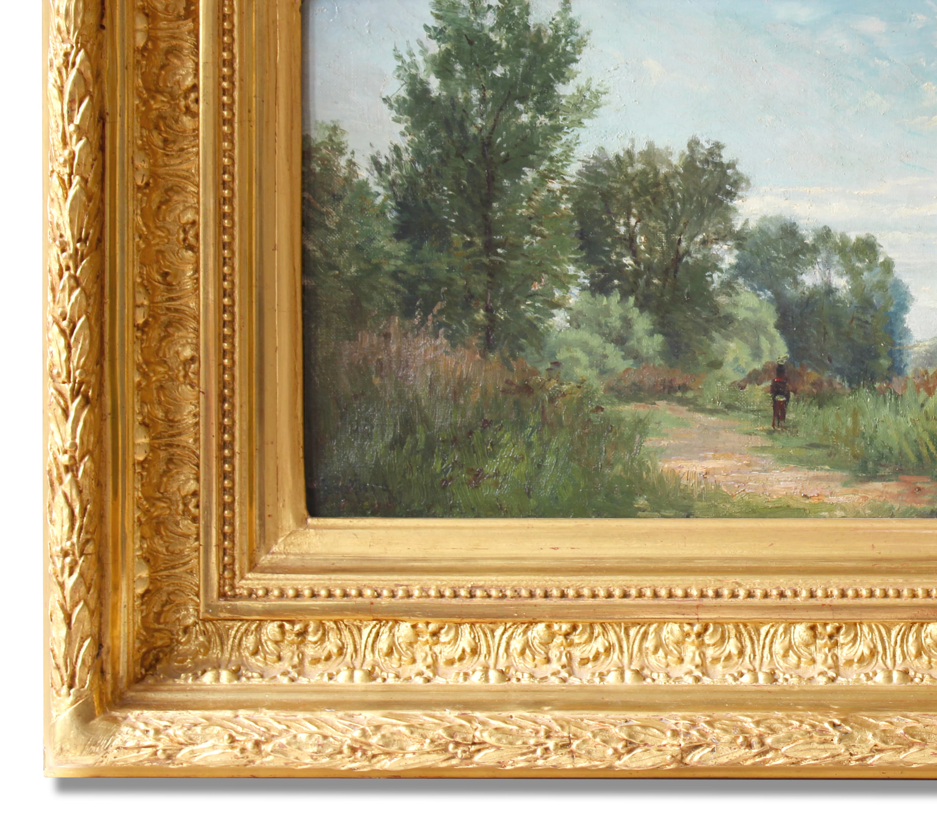 Antique French Painting Le Promeneur